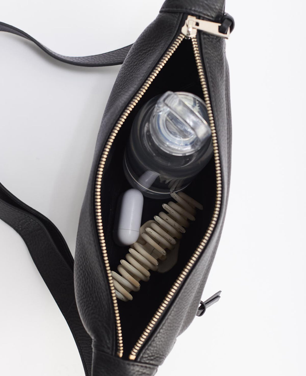 The Leather Sporty Crossbody Bag in Black | The Horse USA