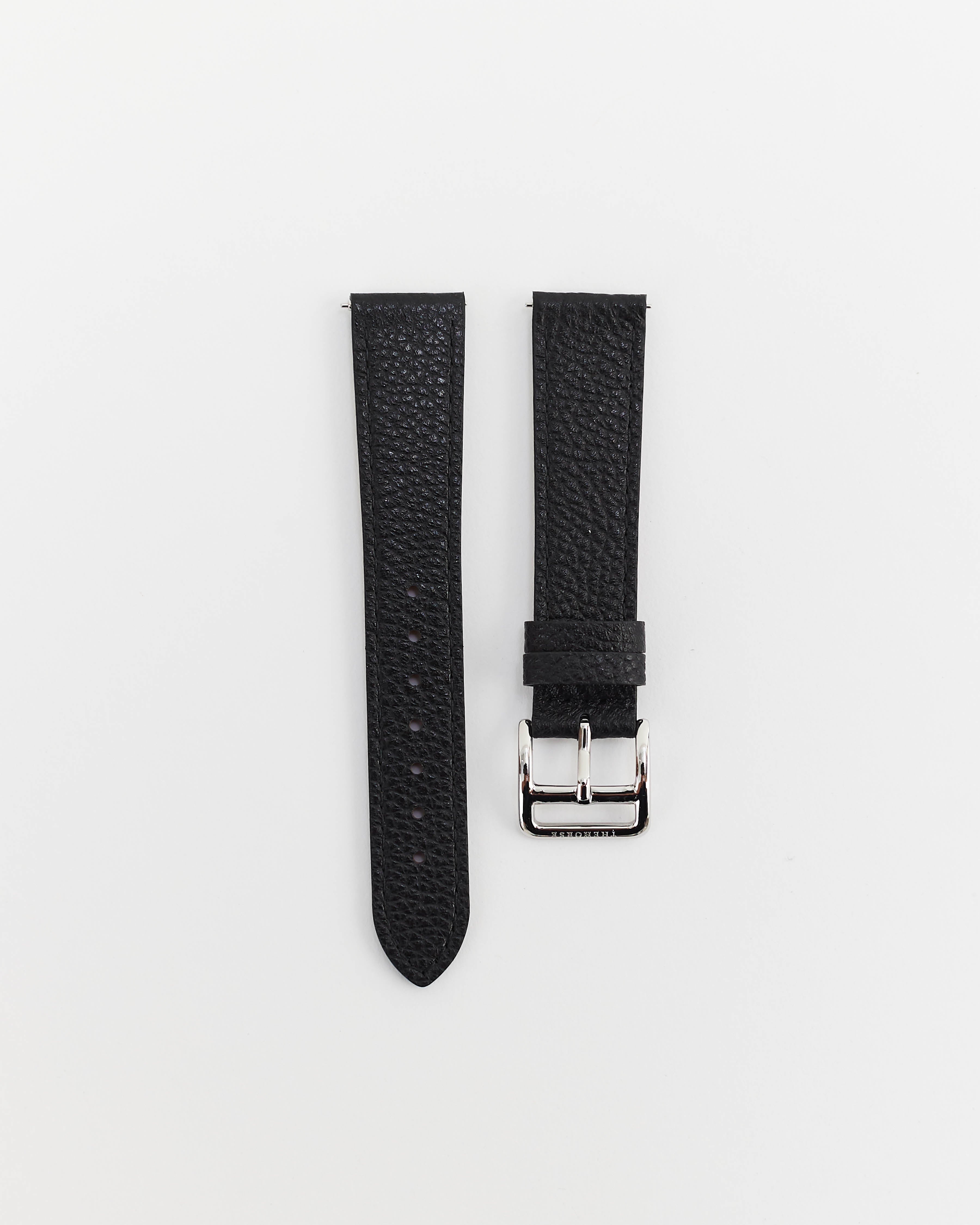 The 18mm Dress Watch in Black Leather / Polished Silver Strap | The ...